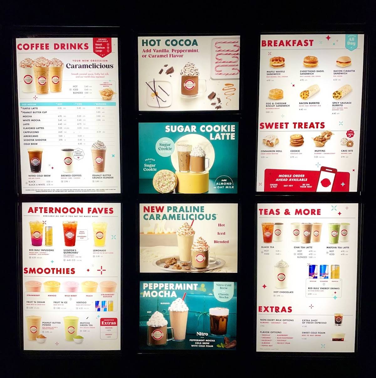 Menu at Scooter's Coffee, Bridgeport