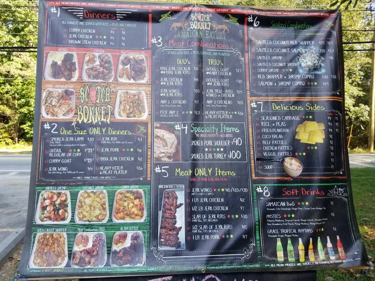 Menu at Scotch Bonnet Jamaican Restaurant, Atlanta