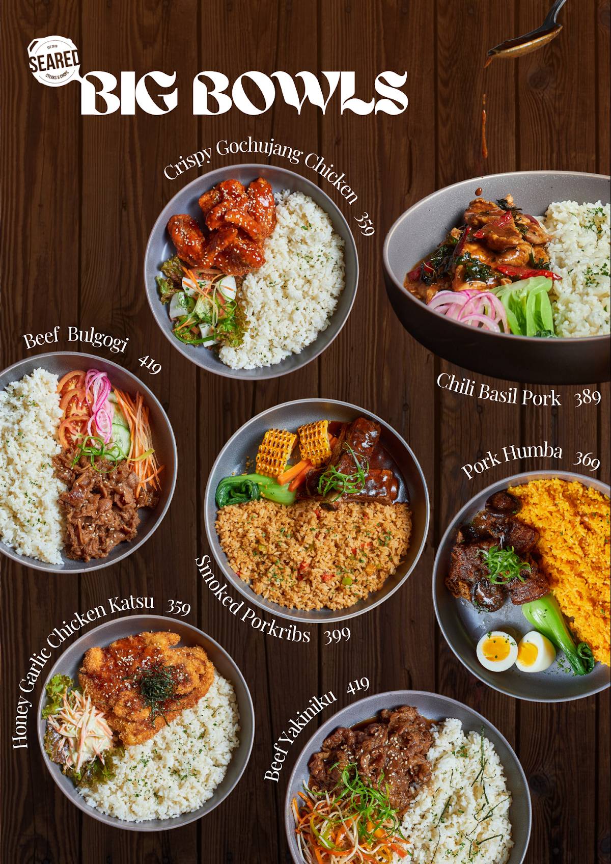 Menu at Seared Steaks and Chops restaurant, Cebu City