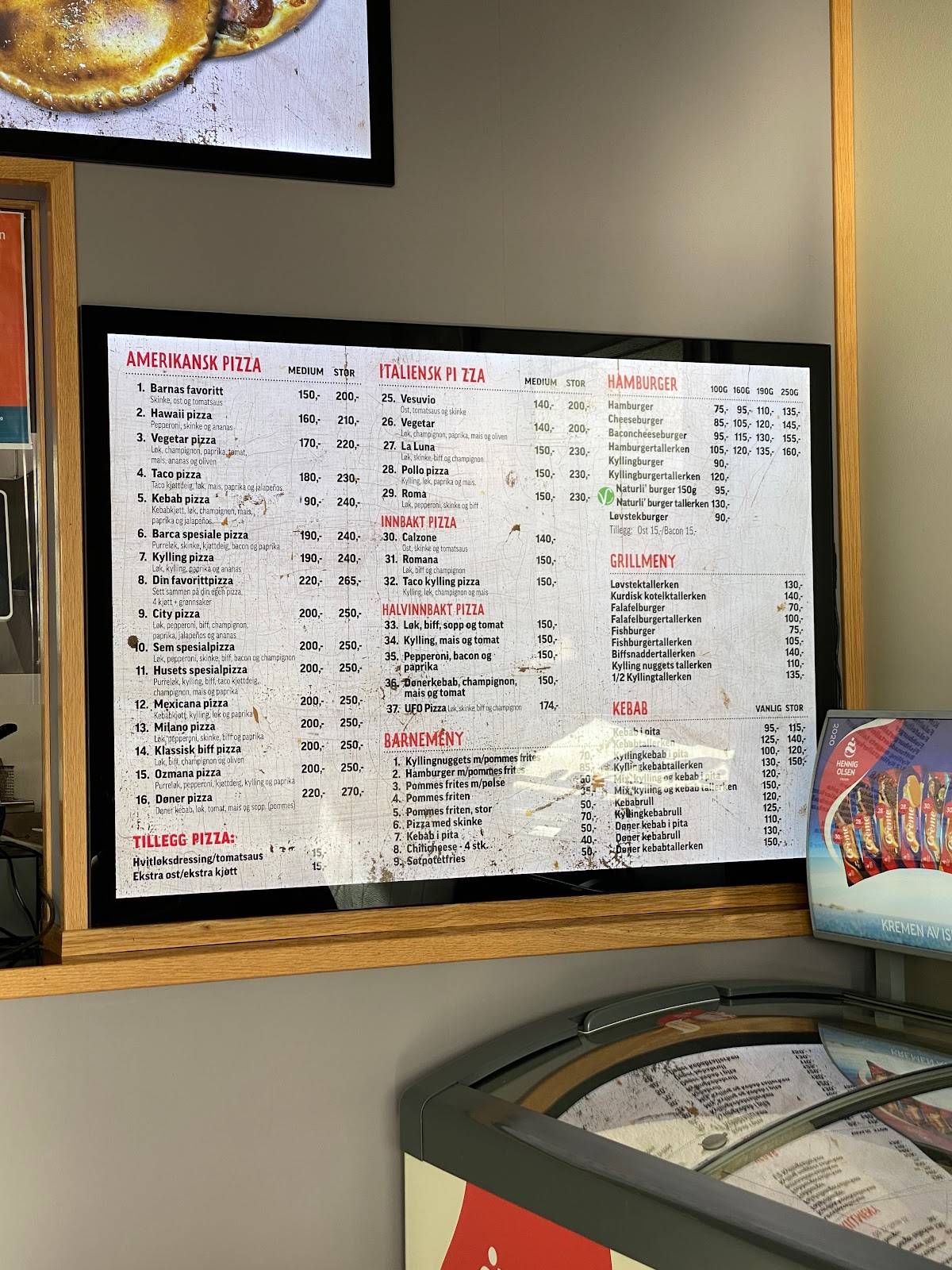 Menu at Sem Pizza & Grill Ari Omar restaurant, Norway