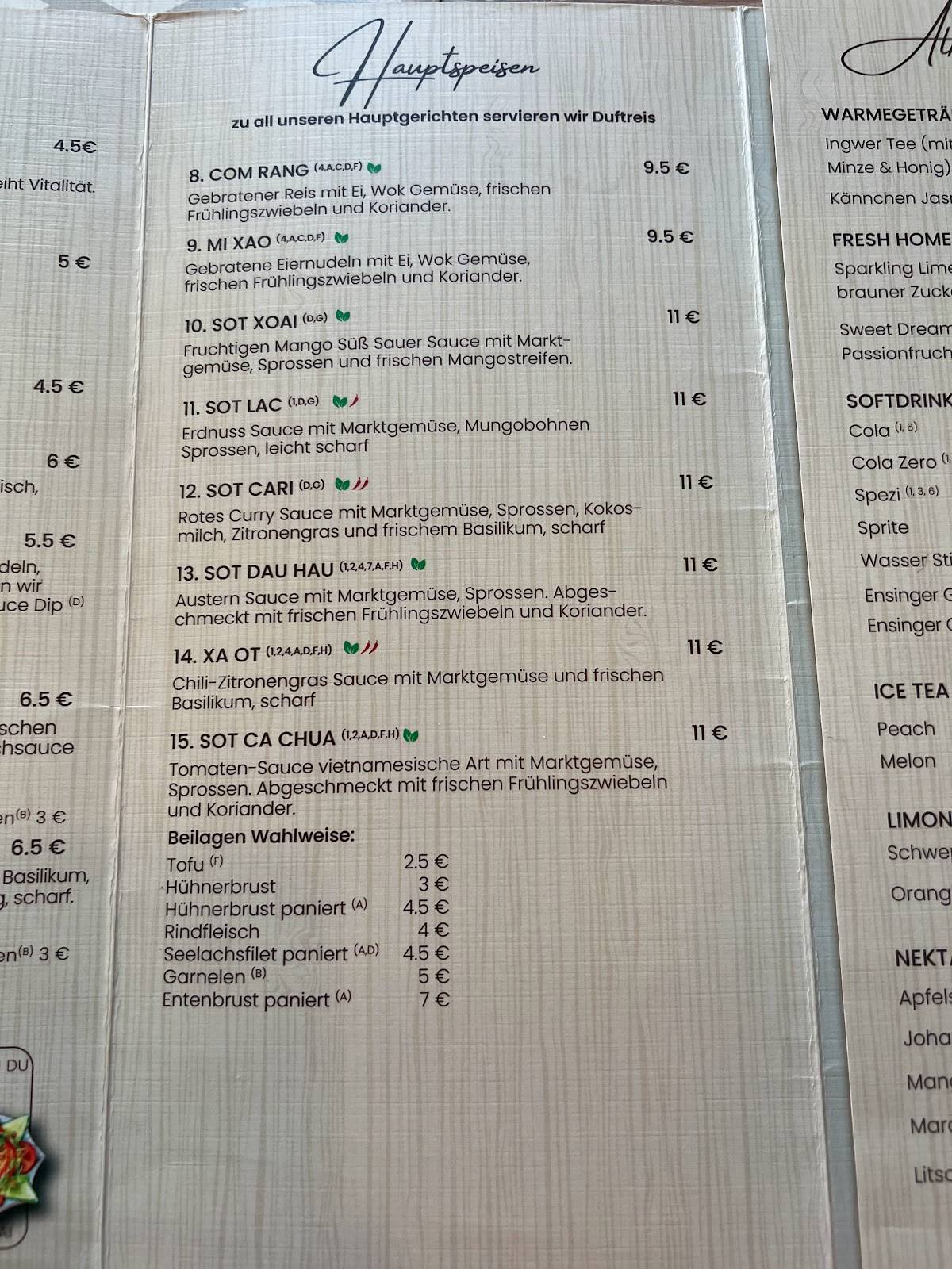 Speisekarte von Sen Kitchen restaurant, Stuttgart