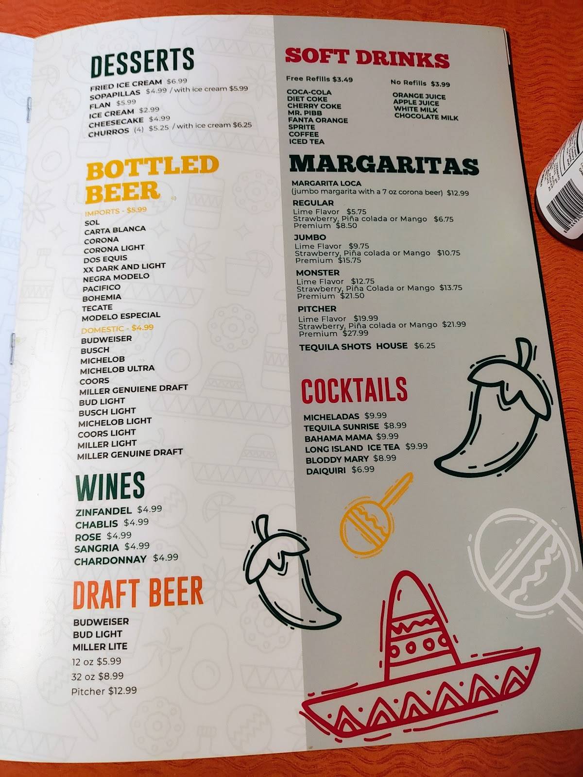 Menu at Señor Barrigas Mexican Restaurant-Hamilton, Hamilton