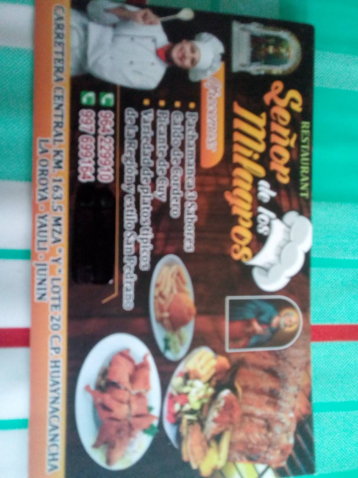 Carta de Restaurant "Señor De Los Milagros", Peru