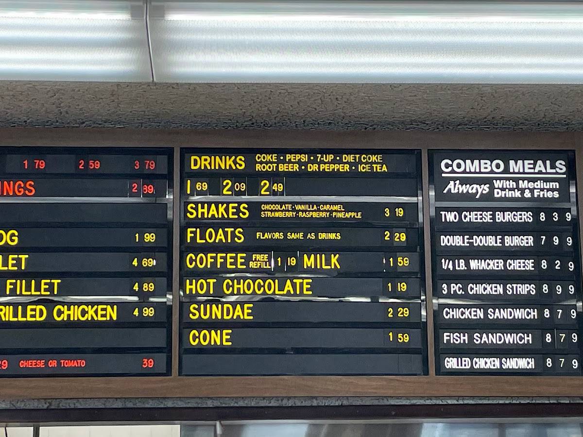 Menu at Sharp's Burger Ranch restaurant, Lewiston