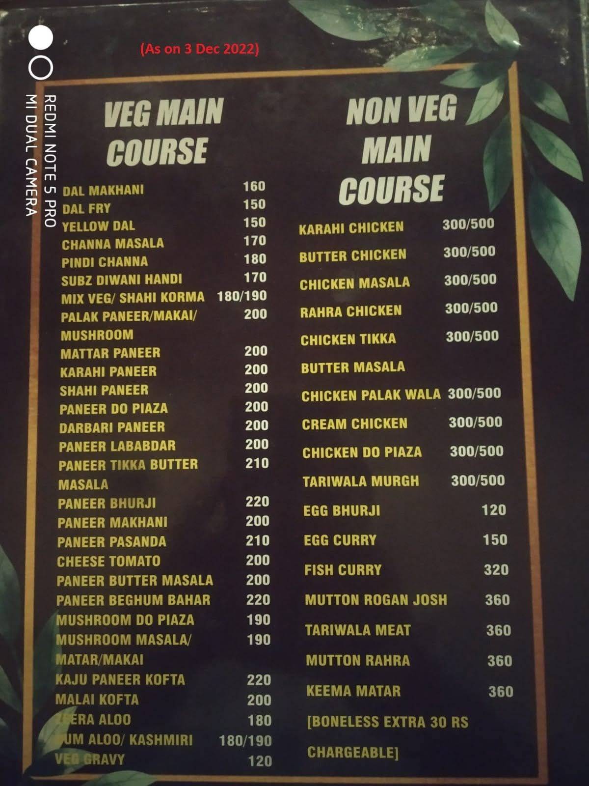 Menu at Shelly Restaurant Parwanoo, Parwanoo