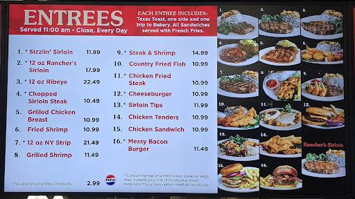 Menu at Sirloin Stockade restaurant, Taylor, N Main St