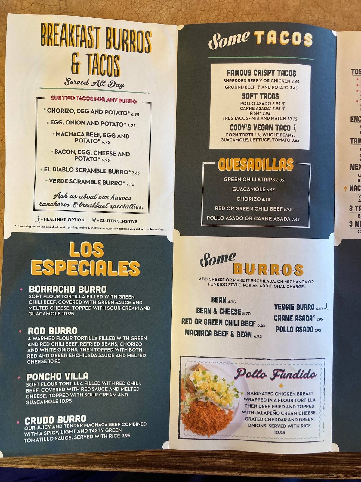 Menu at Someburros restaurant, Chandler, 3461 W Frye Rd