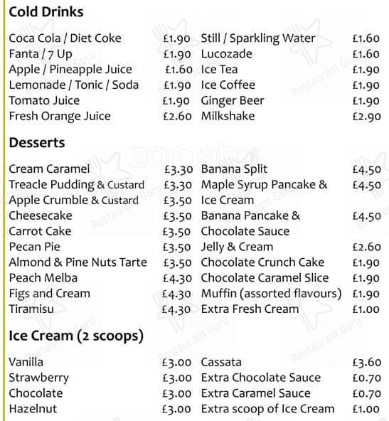 Menu at The Stockpot restaurant, London, 273 King's Rd