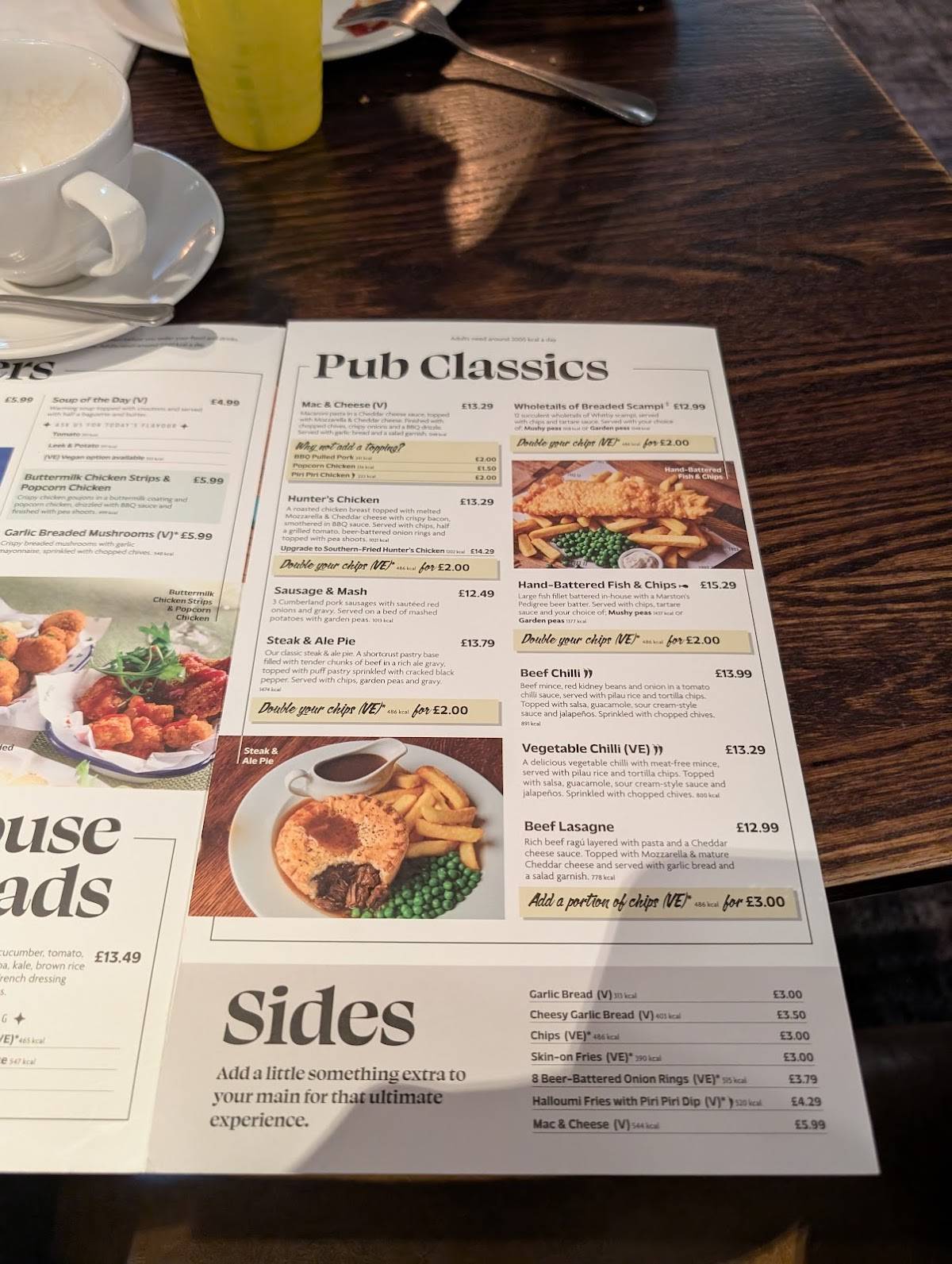 Menu at Sugar Mill restaurant, Bourne