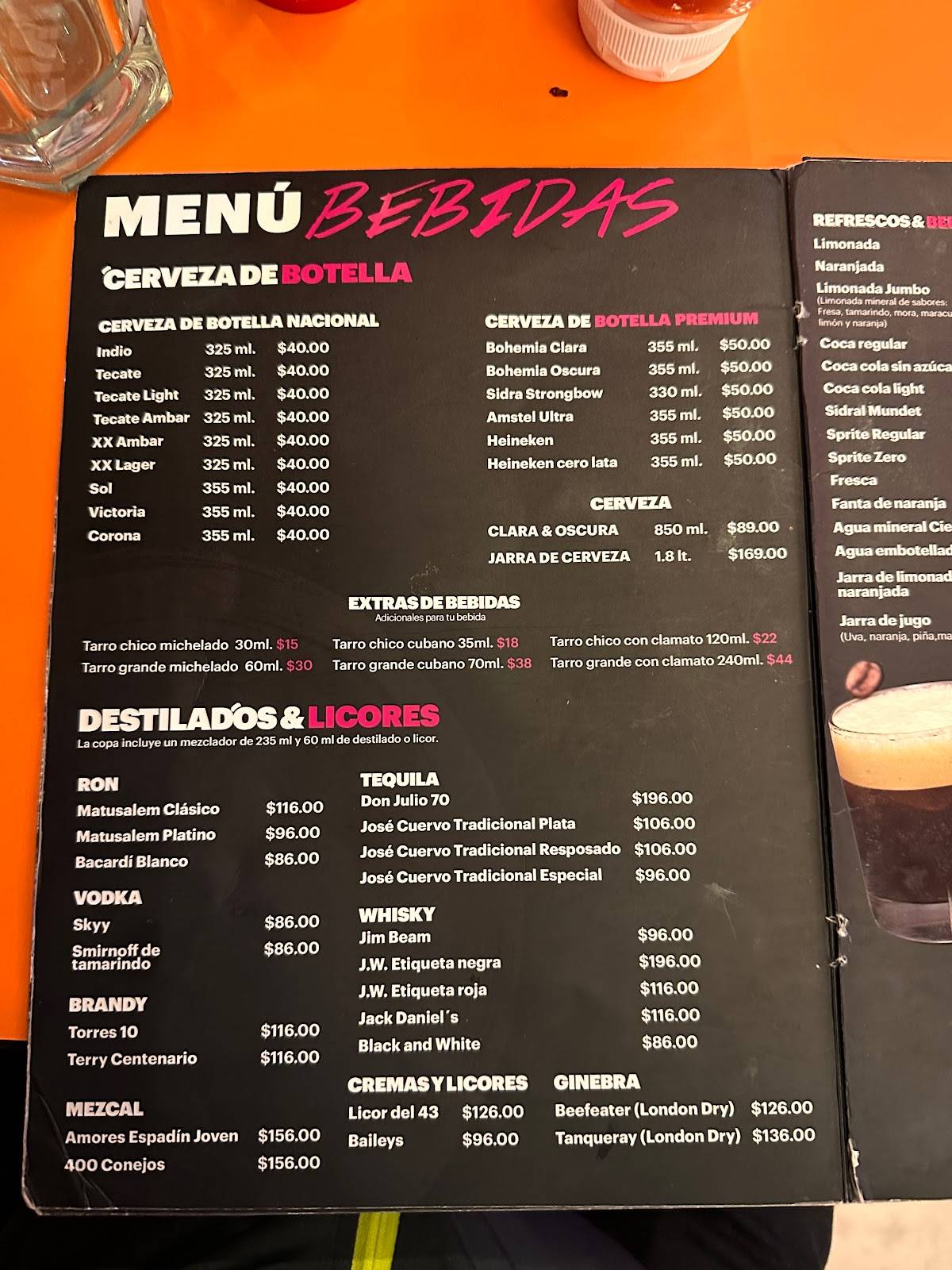 Carta del restaurante Sumo Copilco, Ciudad del México