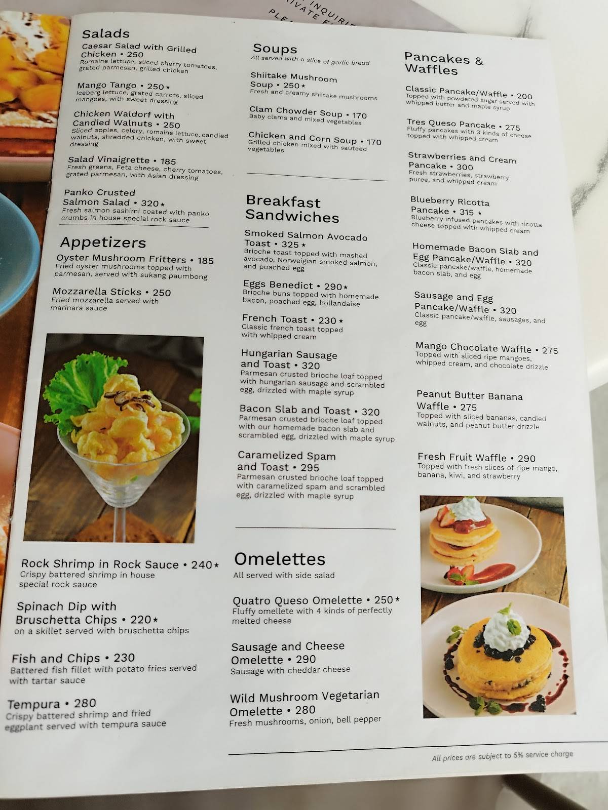 Menu at Sundays Cafe and Restaurant, Marikina