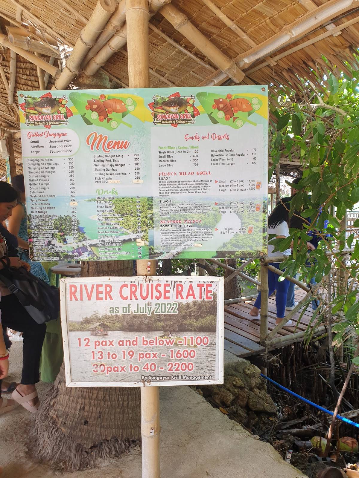 Menu at Sungayan Grill restaurant, Bolinao, 9V34+Q2W