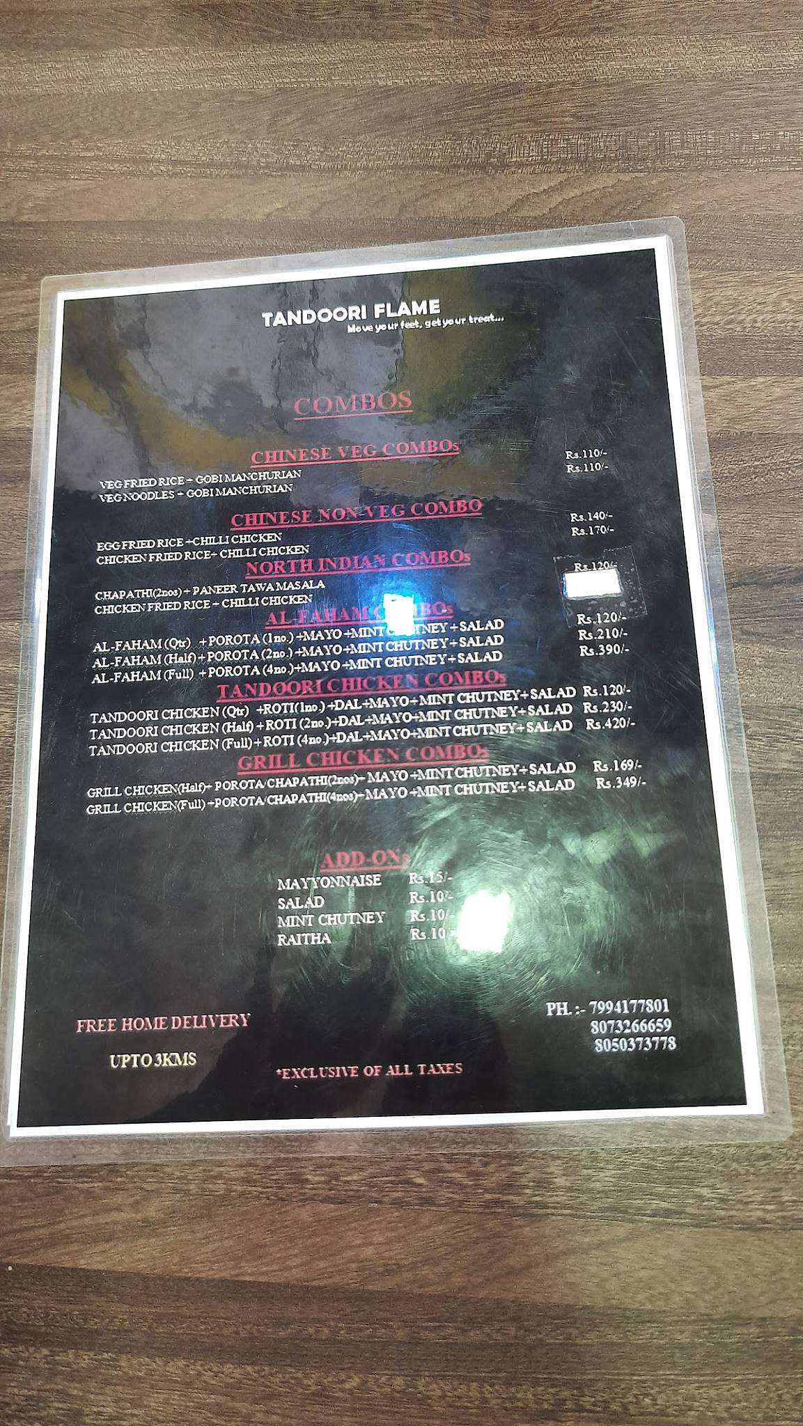 Menu at TANDOORI FLAME, Bengaluru