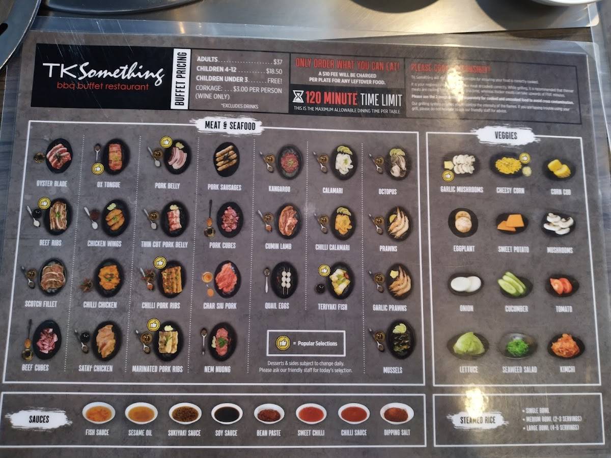 Menu at TK Something BBQ Restaurant, Canley Vale