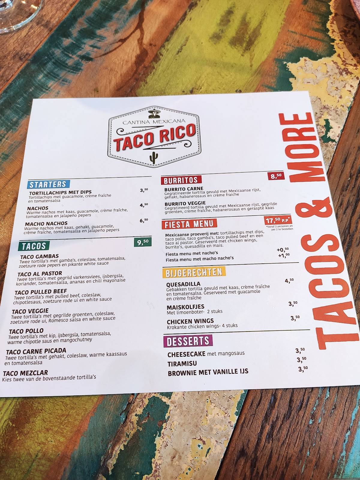 Speisekarte von Taco Rico Amersfoort, Amersfoort