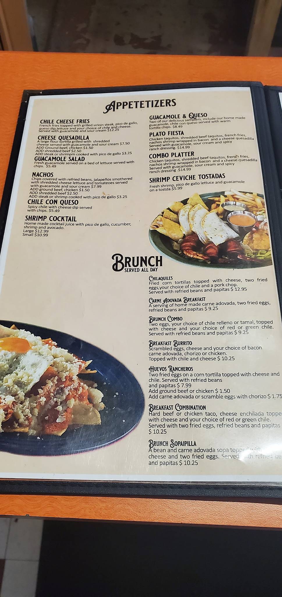 Menu at Taco Sal Restaurant, Albuquerque