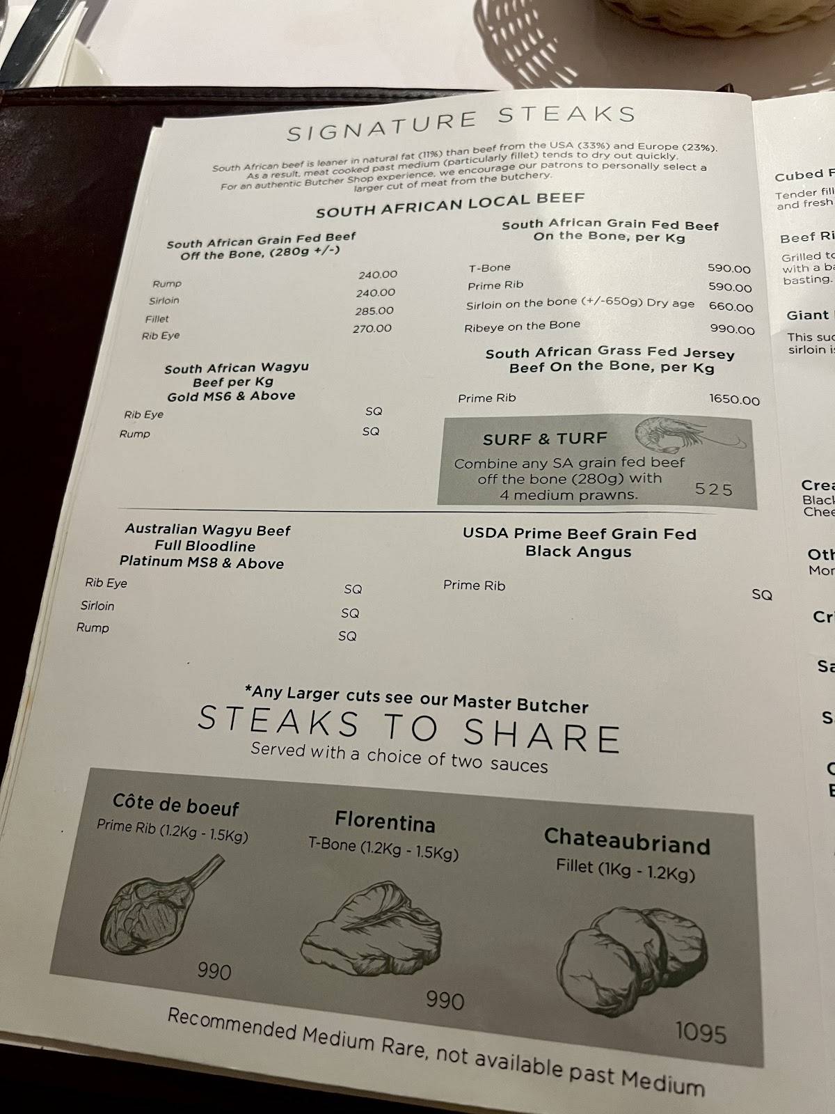 Menu at The Butcher Shop & Grill restaurant, Sandton, Shop 30 Nelson ...
