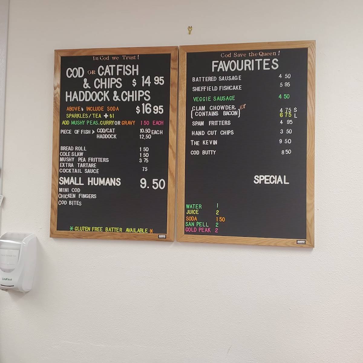 Menu at The Codfather restaurant, Henderson