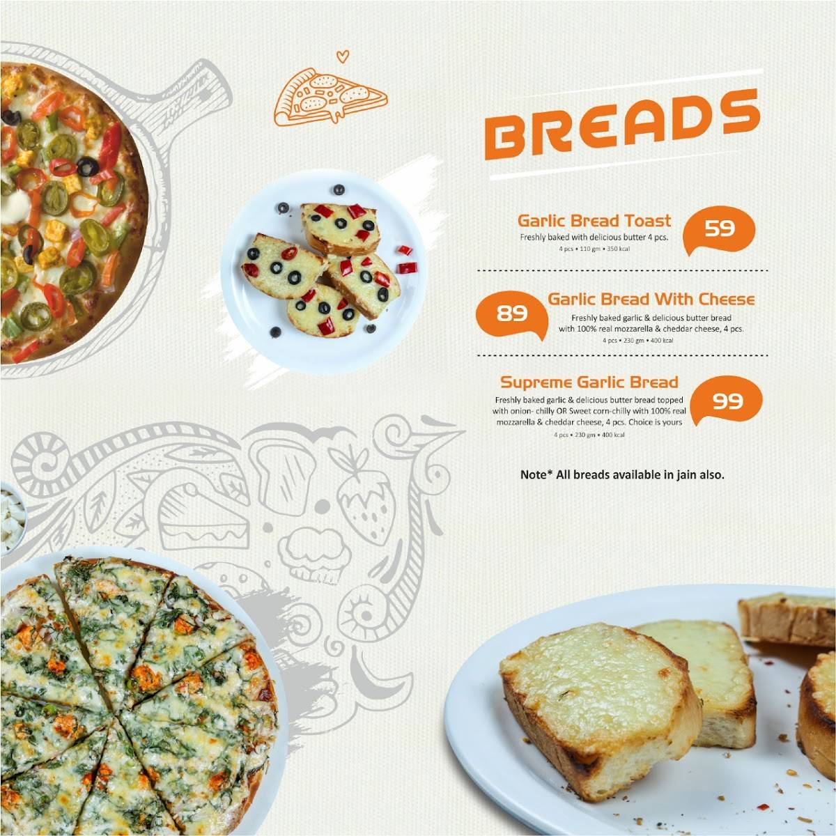 Menu at The D Pizza, Latur