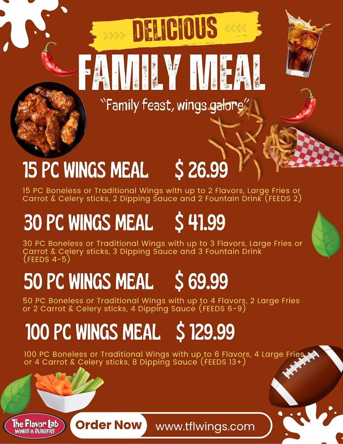 Menu at The Flavor Lab Wings & Burgers restaurant, Camden