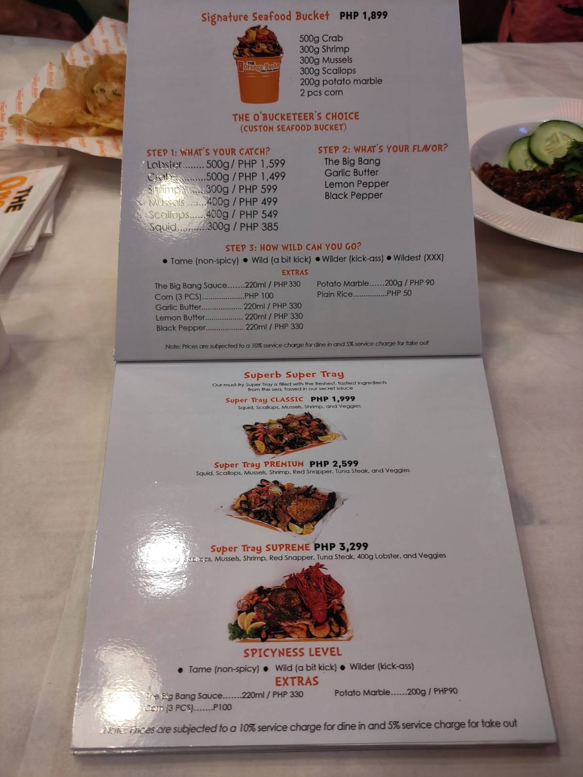 Menu at The Orange Bucket-Newport City restaurant, Pasay