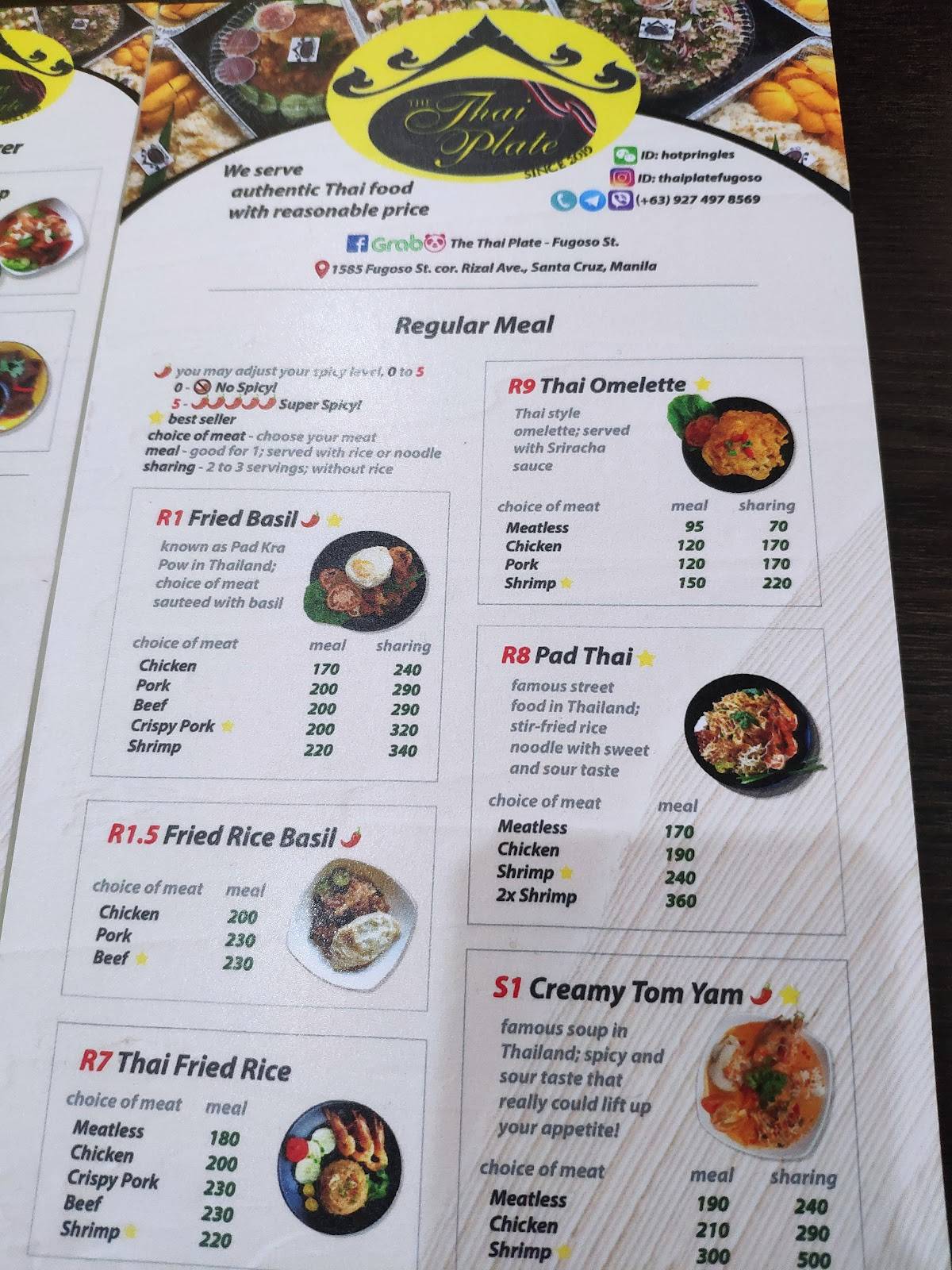 Carta del restaurante The Thai Plate - Fugoso St, Manila