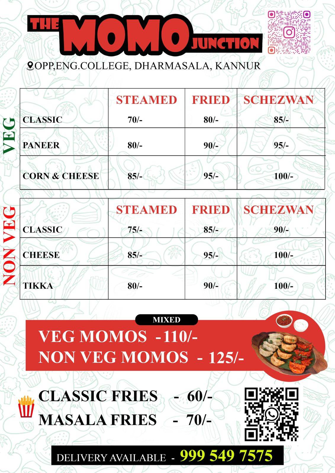 Menu at The Momo Junction, Taliparamba