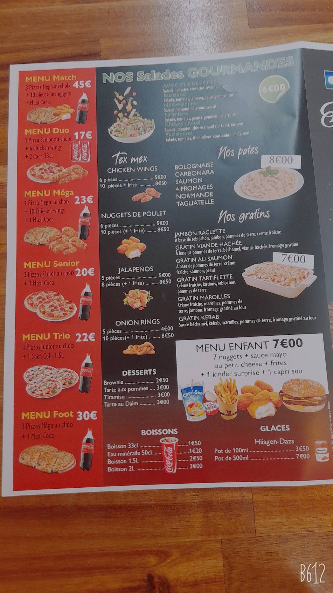 Menu at Tima Pizza & Burger restaurant, Hazebrouck