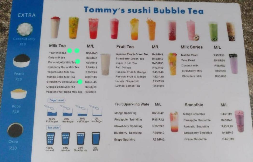 Menu at Tommy's Coco Sushi & Chinese, Chatsworth
