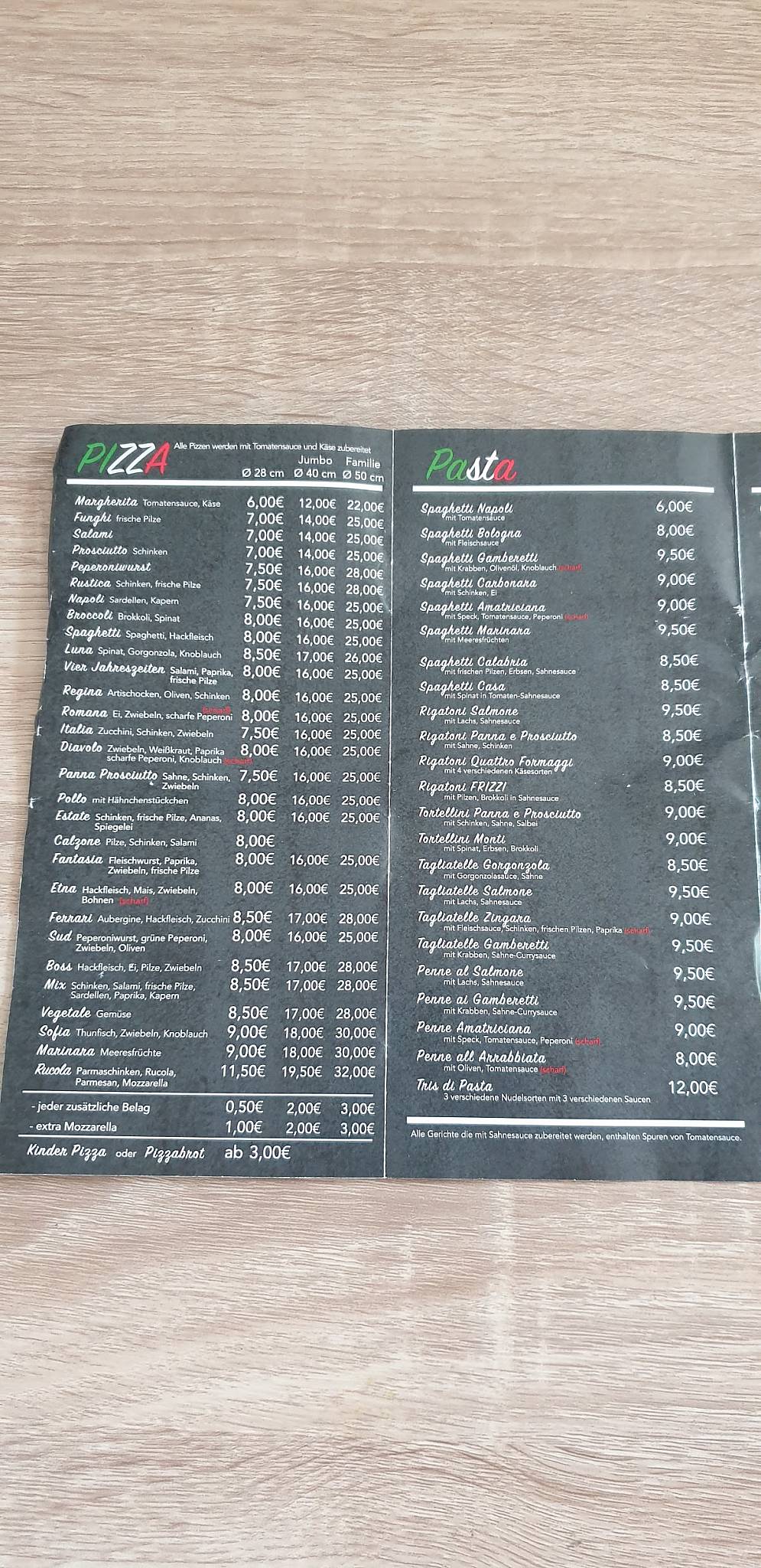 Speisekarte von Trattoria Calabria restaurant, Groß-Gerau