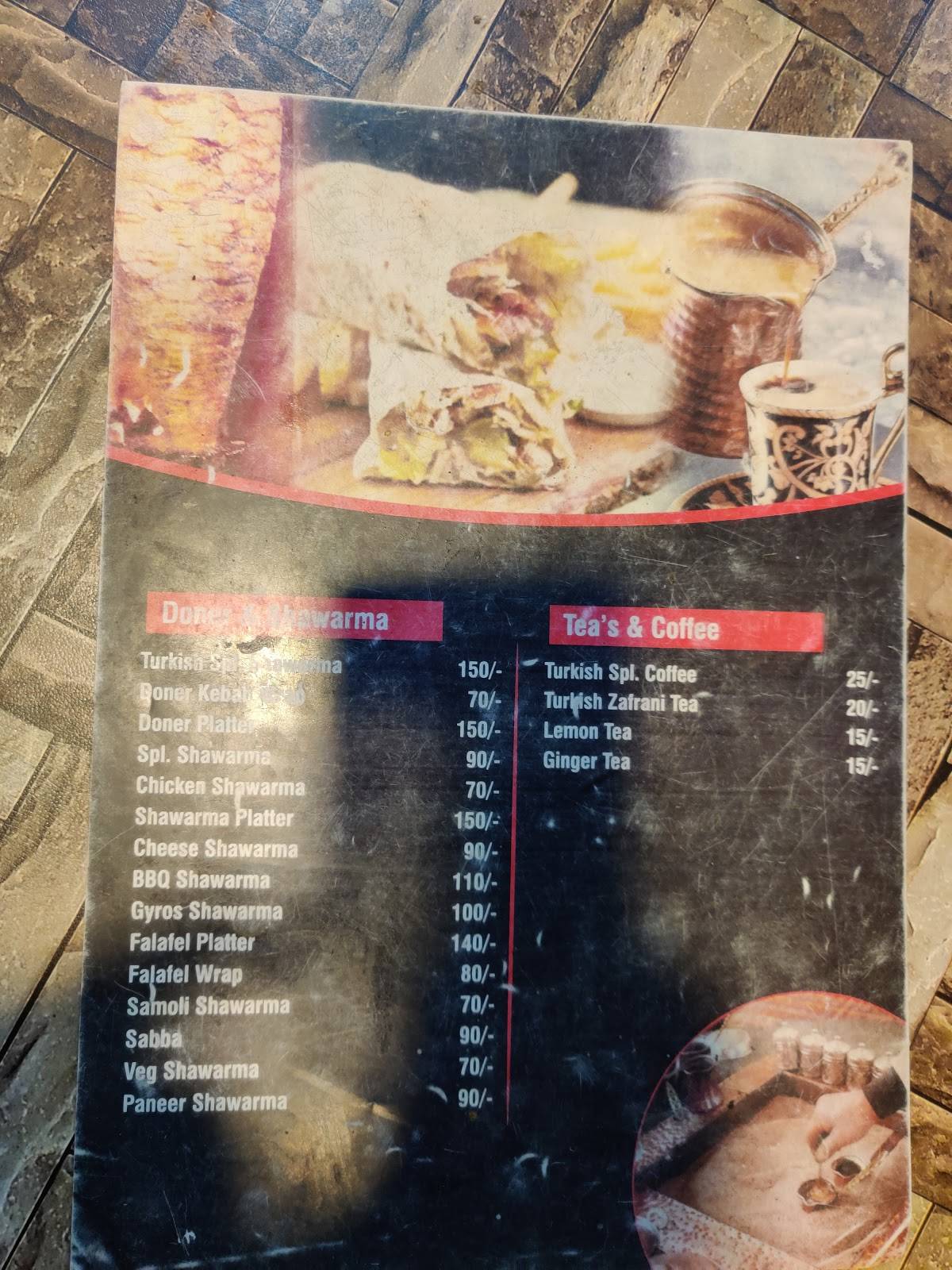 Menu at Turkish - doner, shawarma, Hyderabad