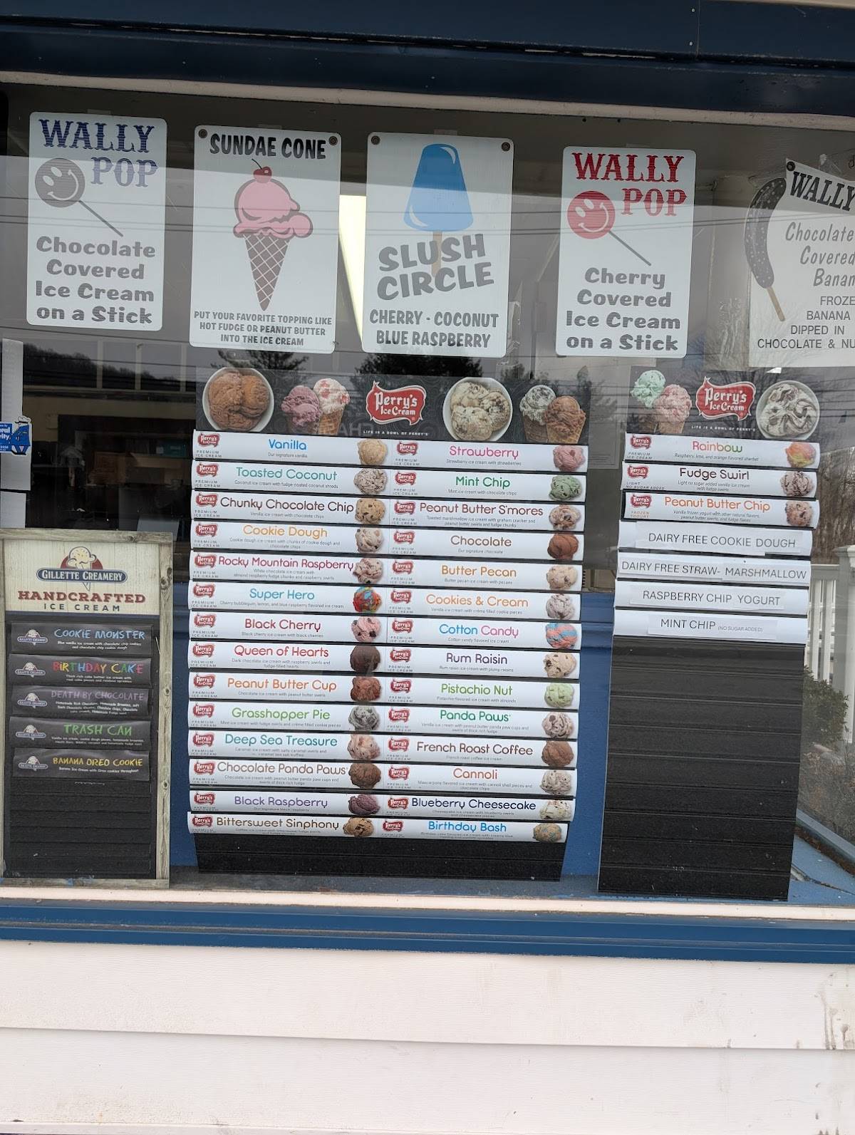 Menu at Wally's Ice Cream Parlor II, Monroe