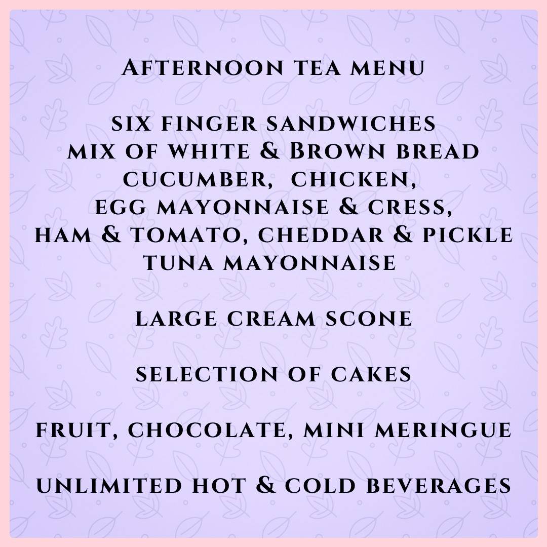 Menu at Wilsons Tea Room restaurant, Walsall
