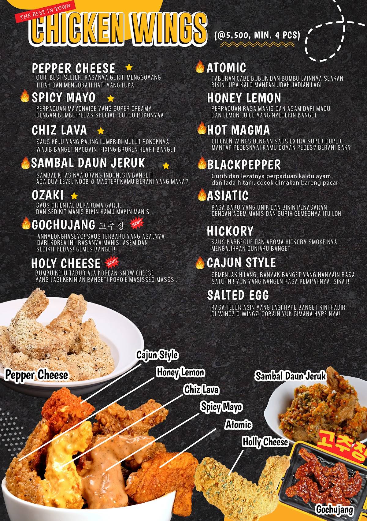 Menu at Wingz o Wingz Gegerkalong restaurant, Bandung