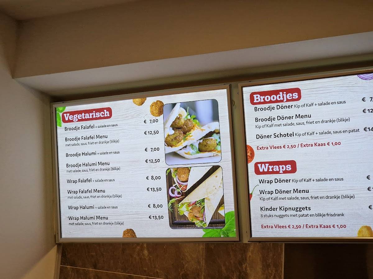Menu at Yam-e döner, Heemstede
