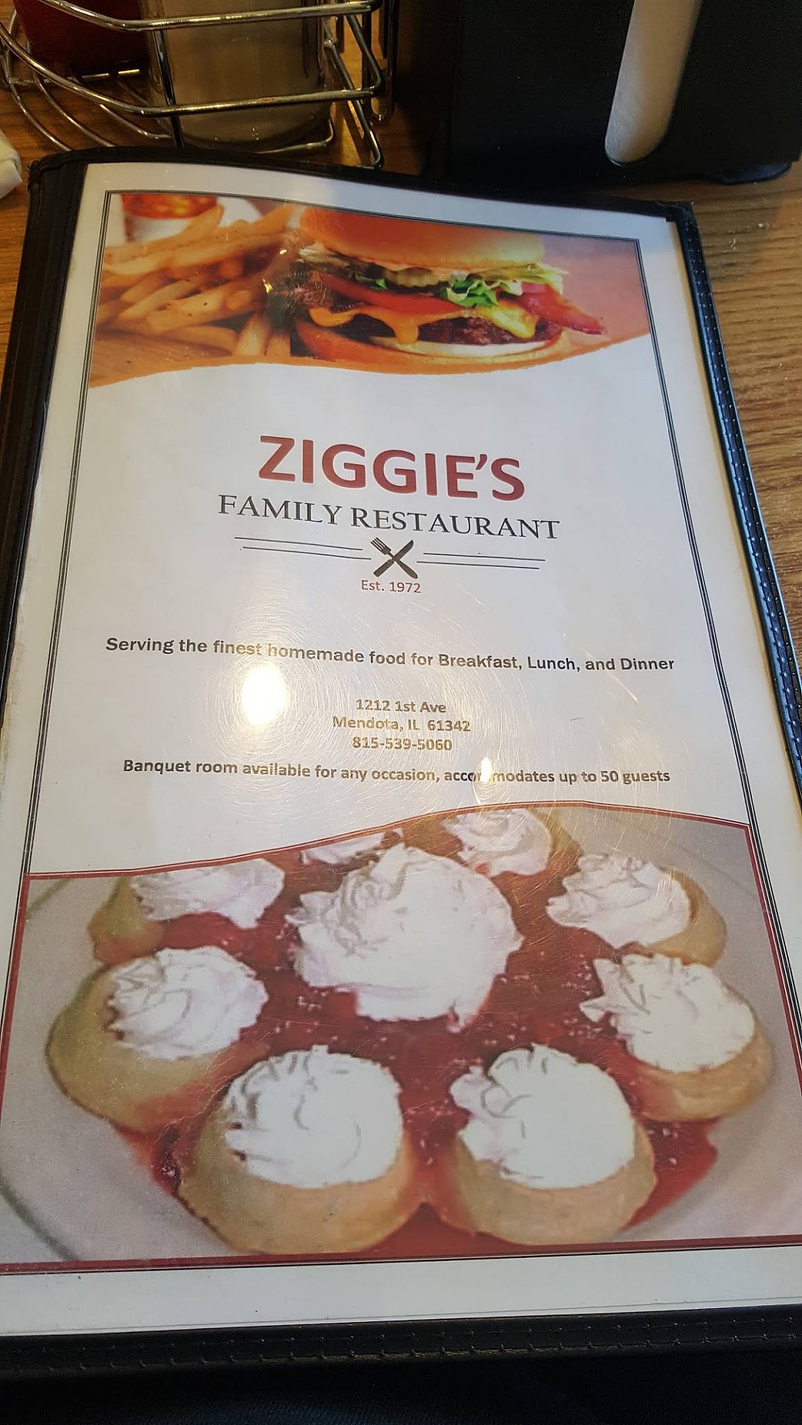 Menu at Ziggie's Family Restaurant, Mendota