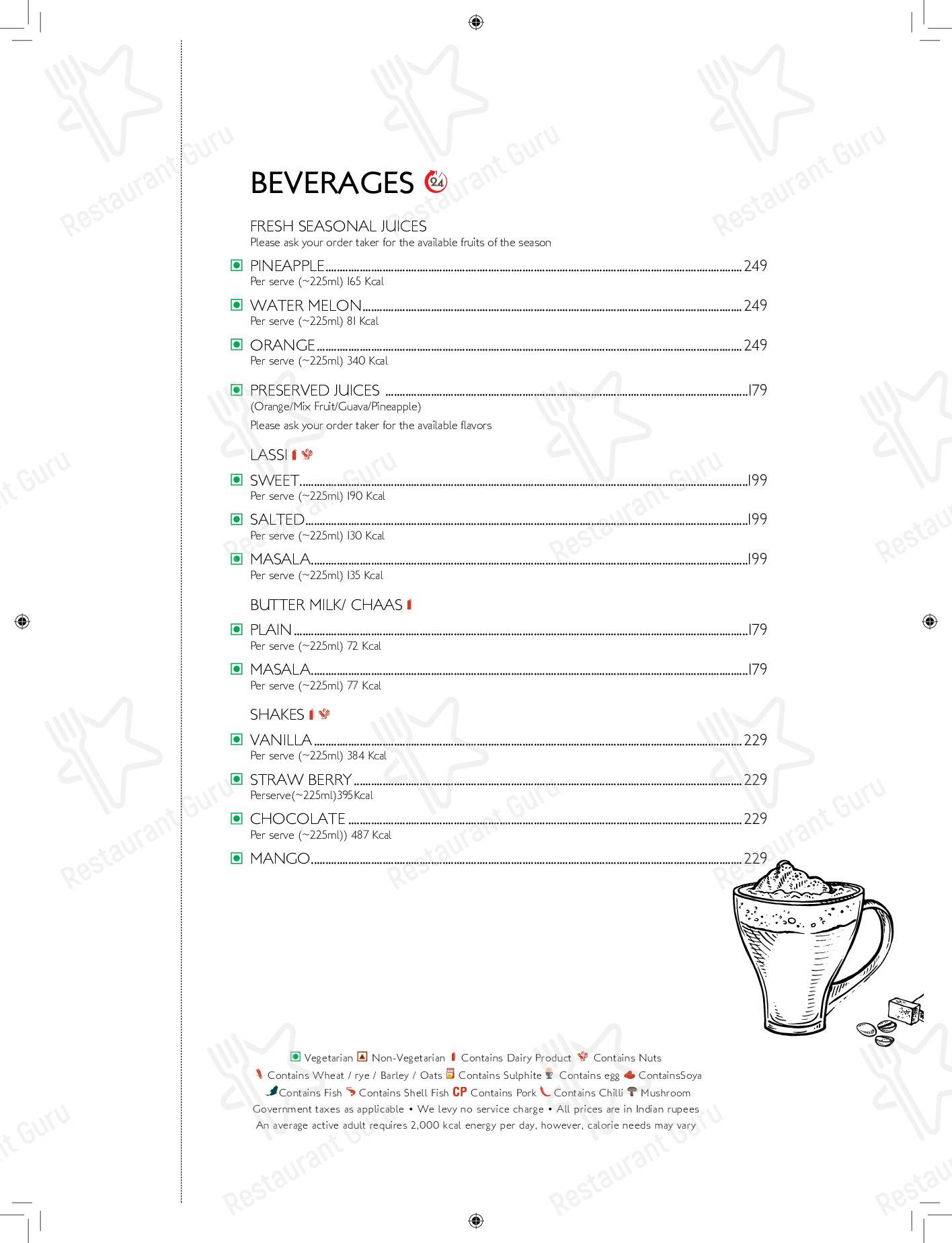 Menu at Zodiac, Ahmedabad, Fortune Landmark