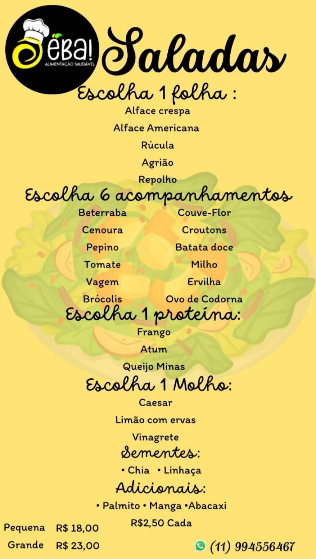 Menu at eBa! Alimentação Saudável restaurant, Vargem Grande Paulista