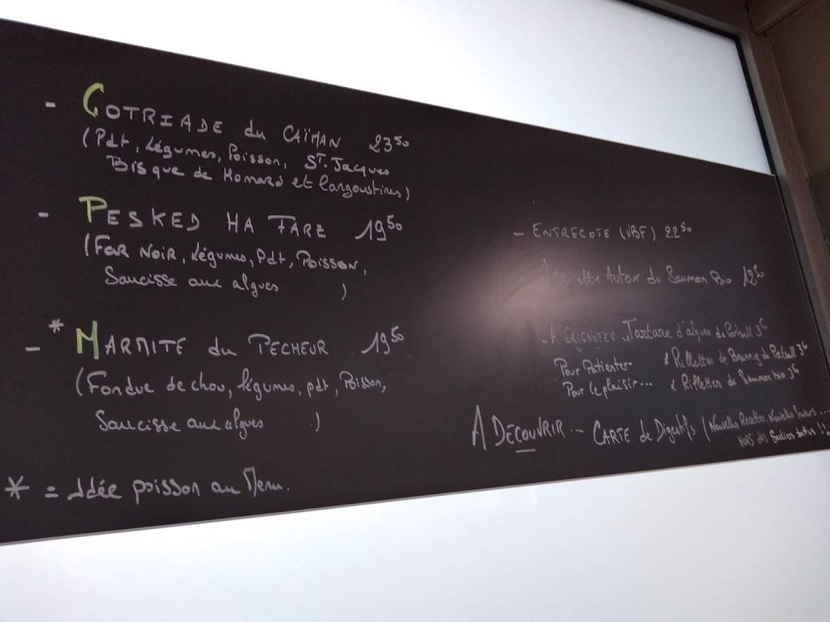 Menu at Restaurant le Caïman, Ploudalmézeau
