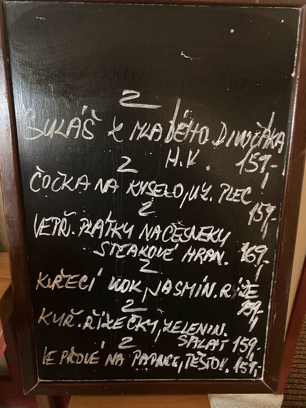 Menu at Restaurant on KOVÁRNĚ, Suchdol