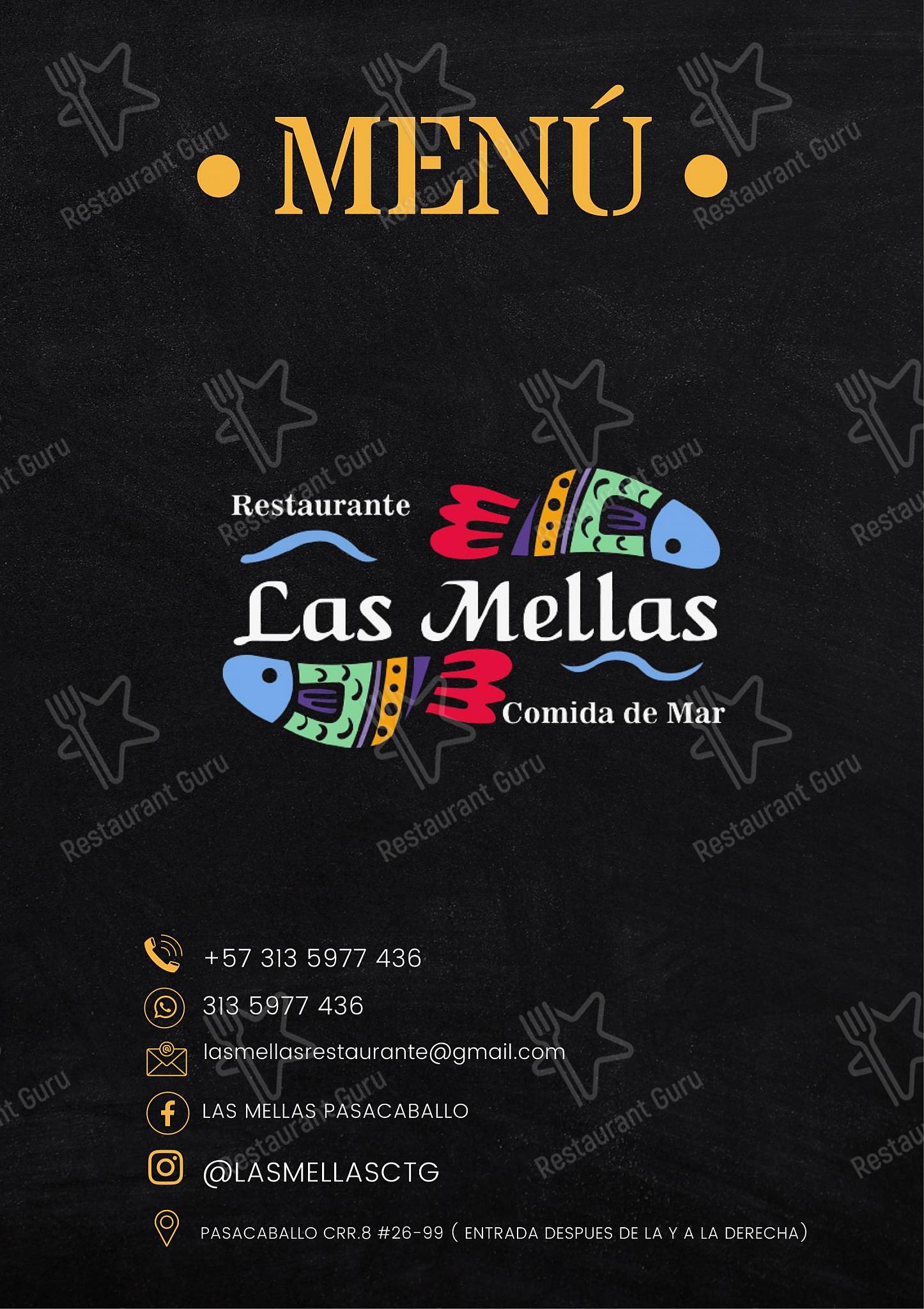 Carta de Restaurante Las Mellas Cartagena, Cartagena, Pasacaballos cra ...