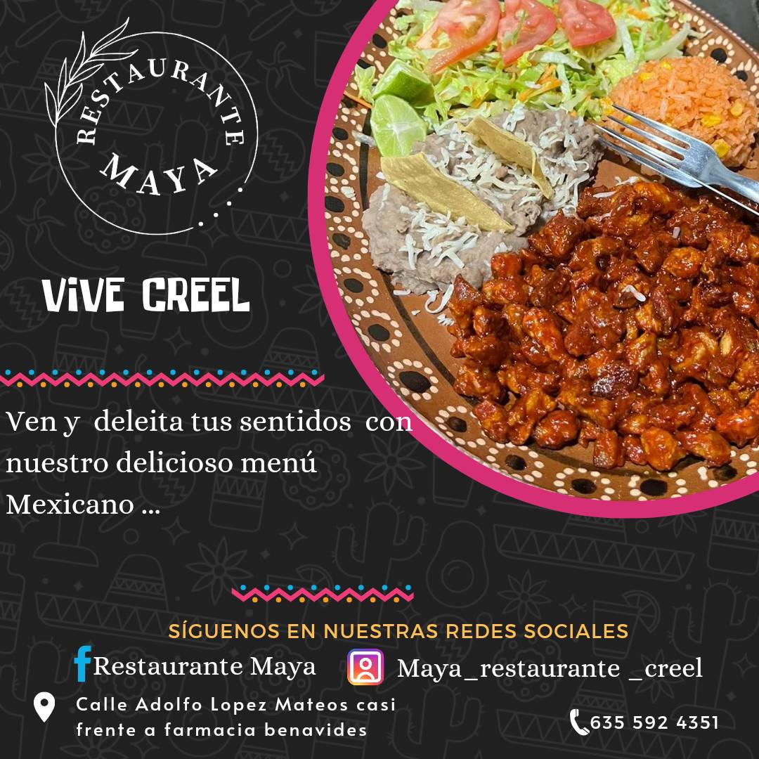 Menu at Restaurante MAYA, Creel
