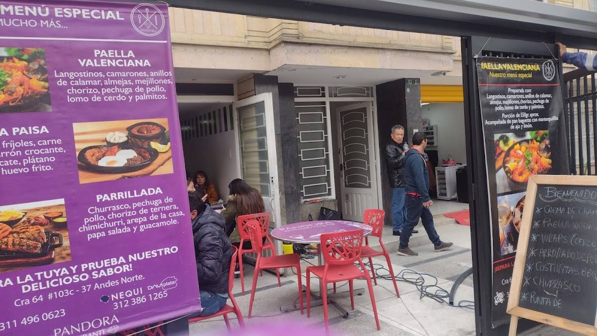 Carta de Restaurante Pandora, Bogotá, Cra. 64 #10337