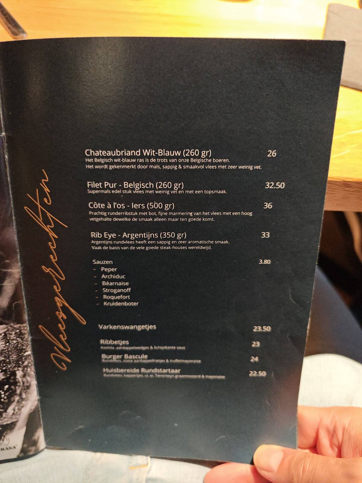 Menu at Resto Bascule, Asse