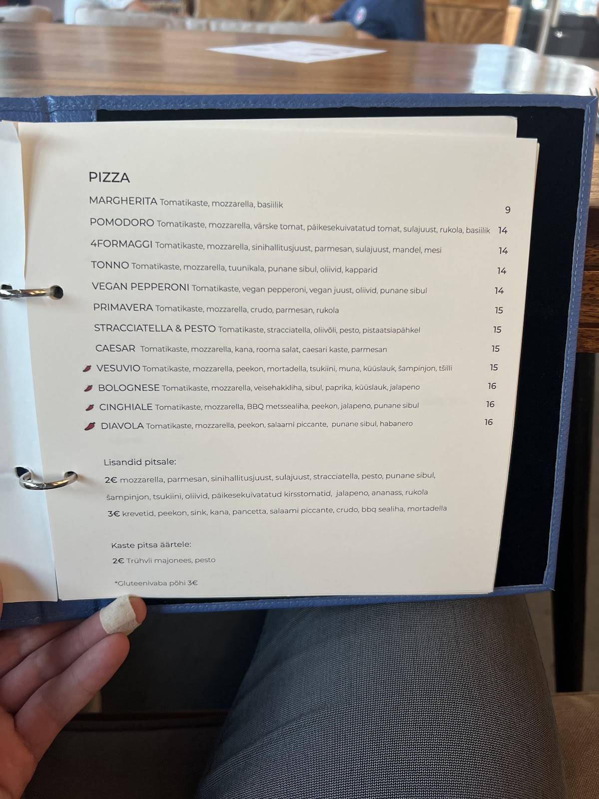 Menu at Restoran Mulino restaurant, Peetri