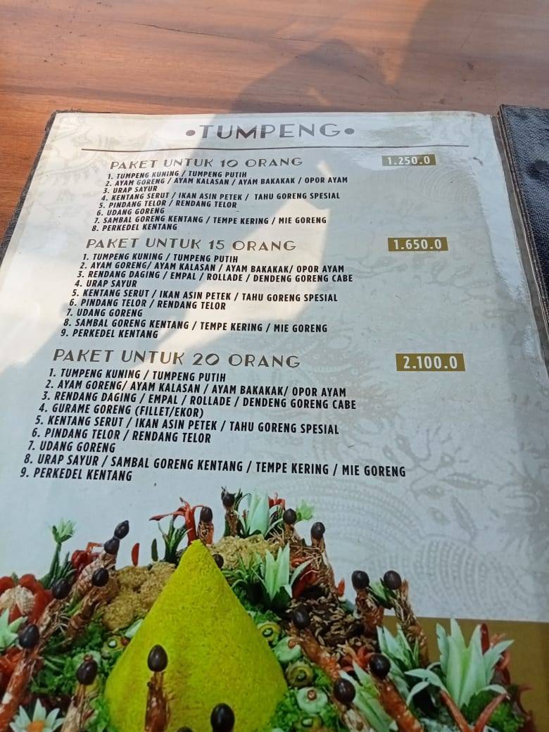 Menu at Restoran Sunda Alam Sari Deltamas restaurant, Bekasi Regency
