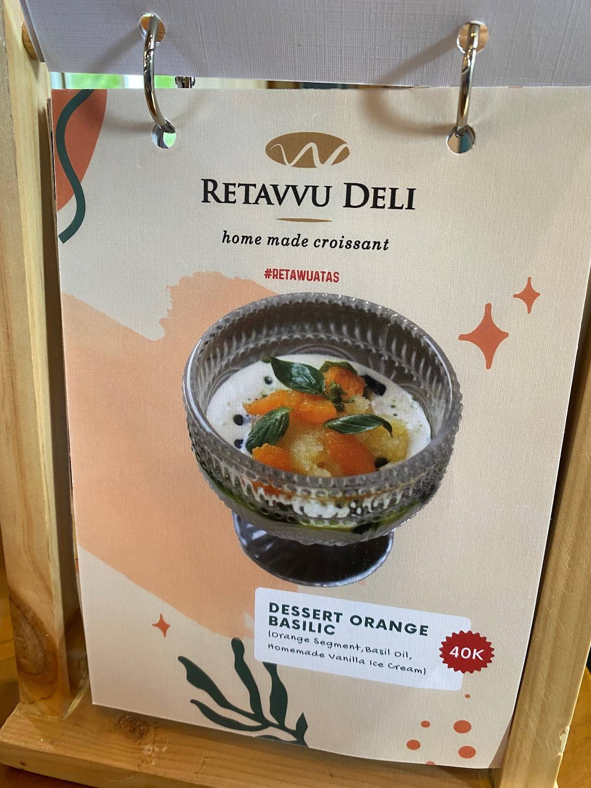 Menu at Retawu Deli cafe, Malang