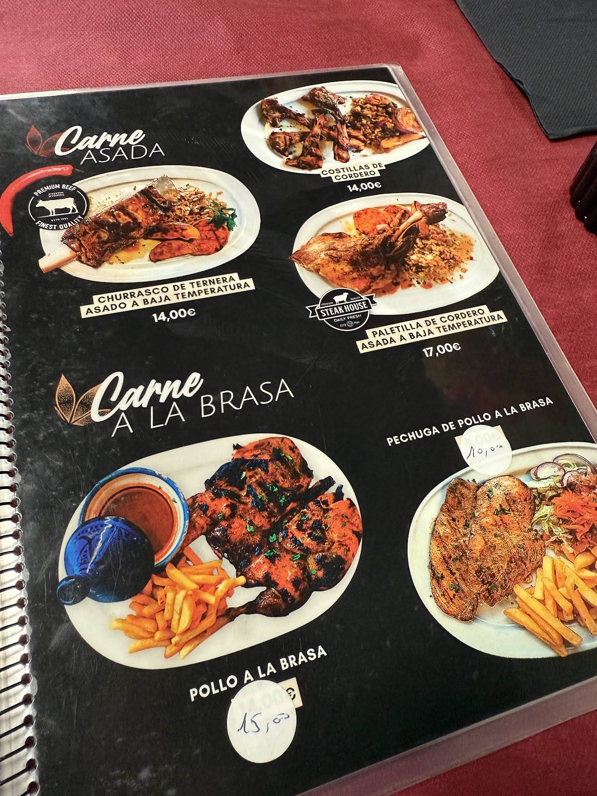 Carta del restaurante Zina, Reus