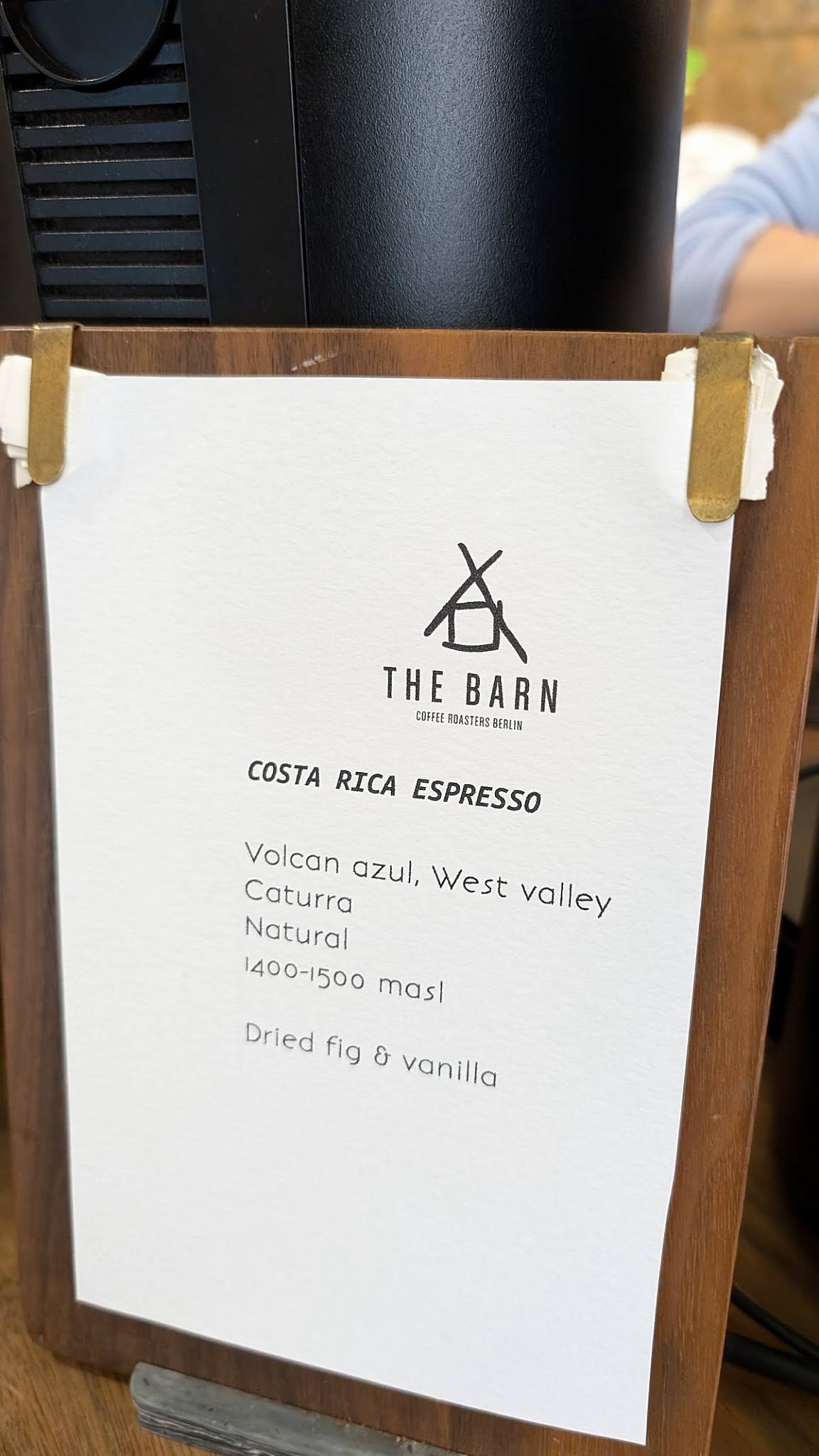 Menu at Rift Coffee cafe, Limerick