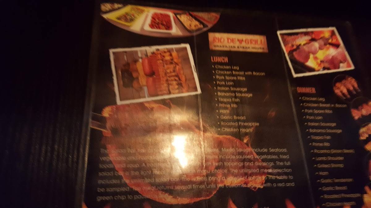 Menu at Rio De Grill Brazilian Steakhouse, Charleston